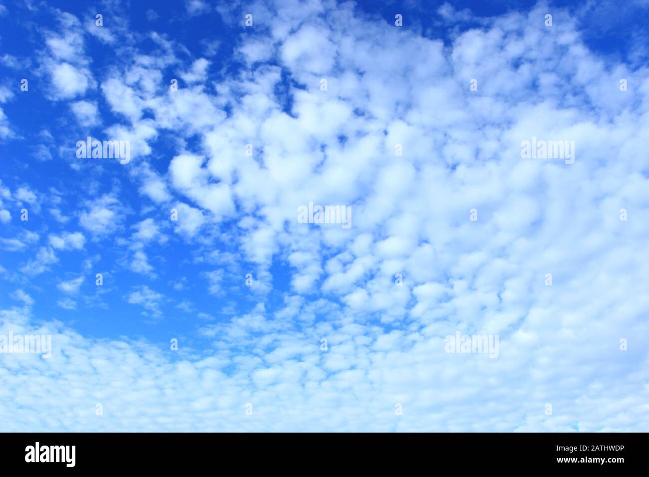 Blue sky with nice weather clouds Stock Photo - Alamy