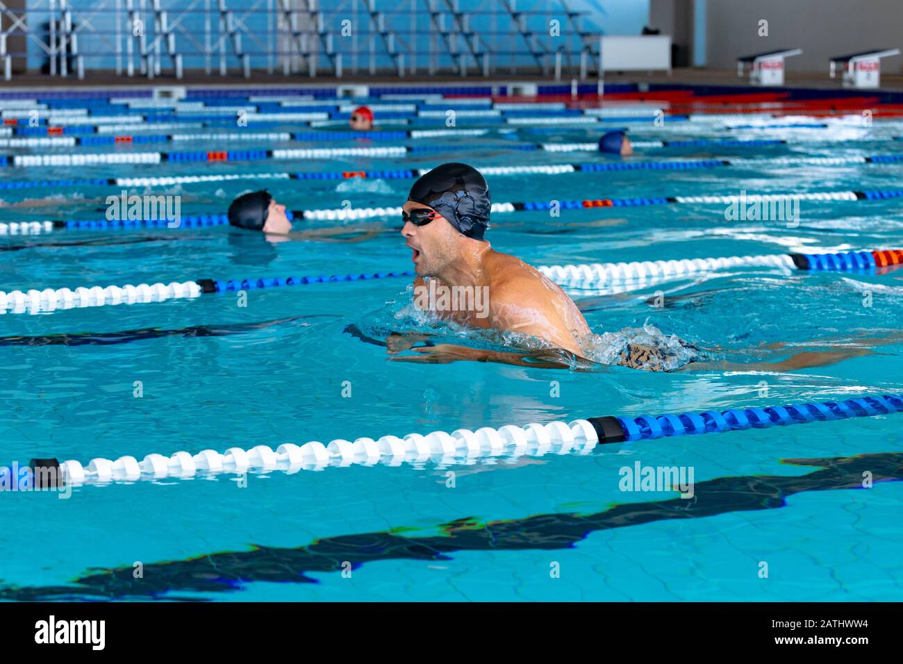 Swimmers swimming in the pool Stock Photo - Alamy