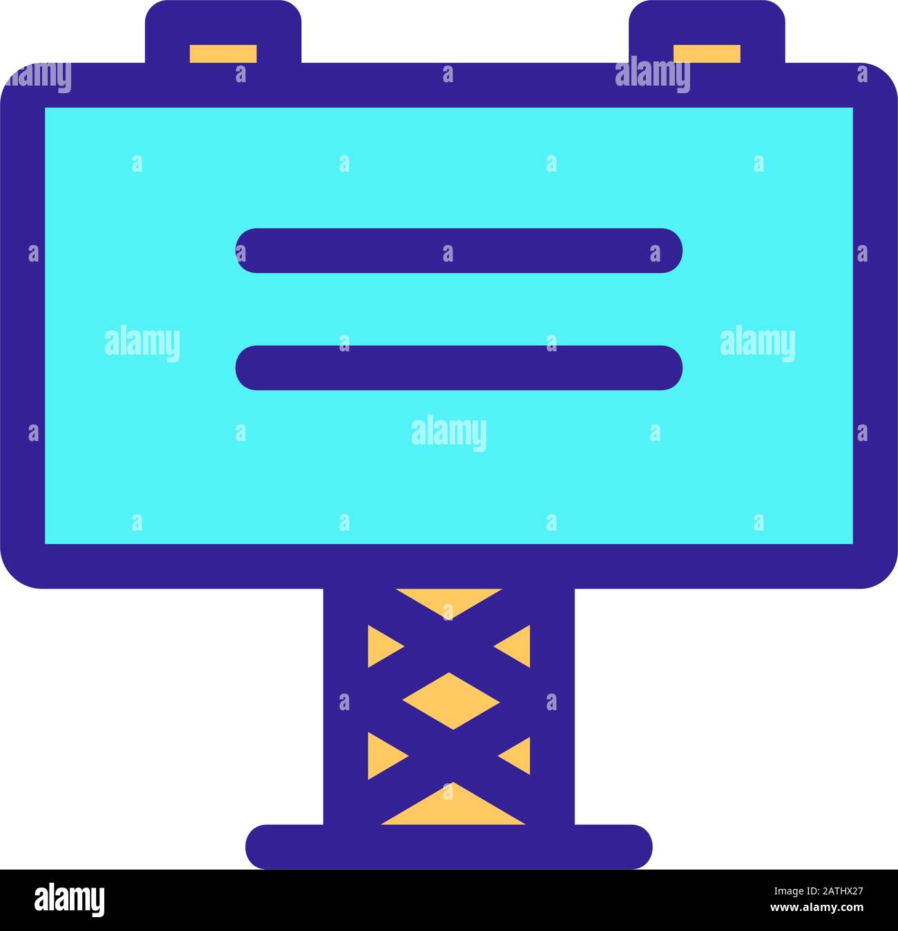 Advertising banner icon vector. Isolated contour symbol illustration ...