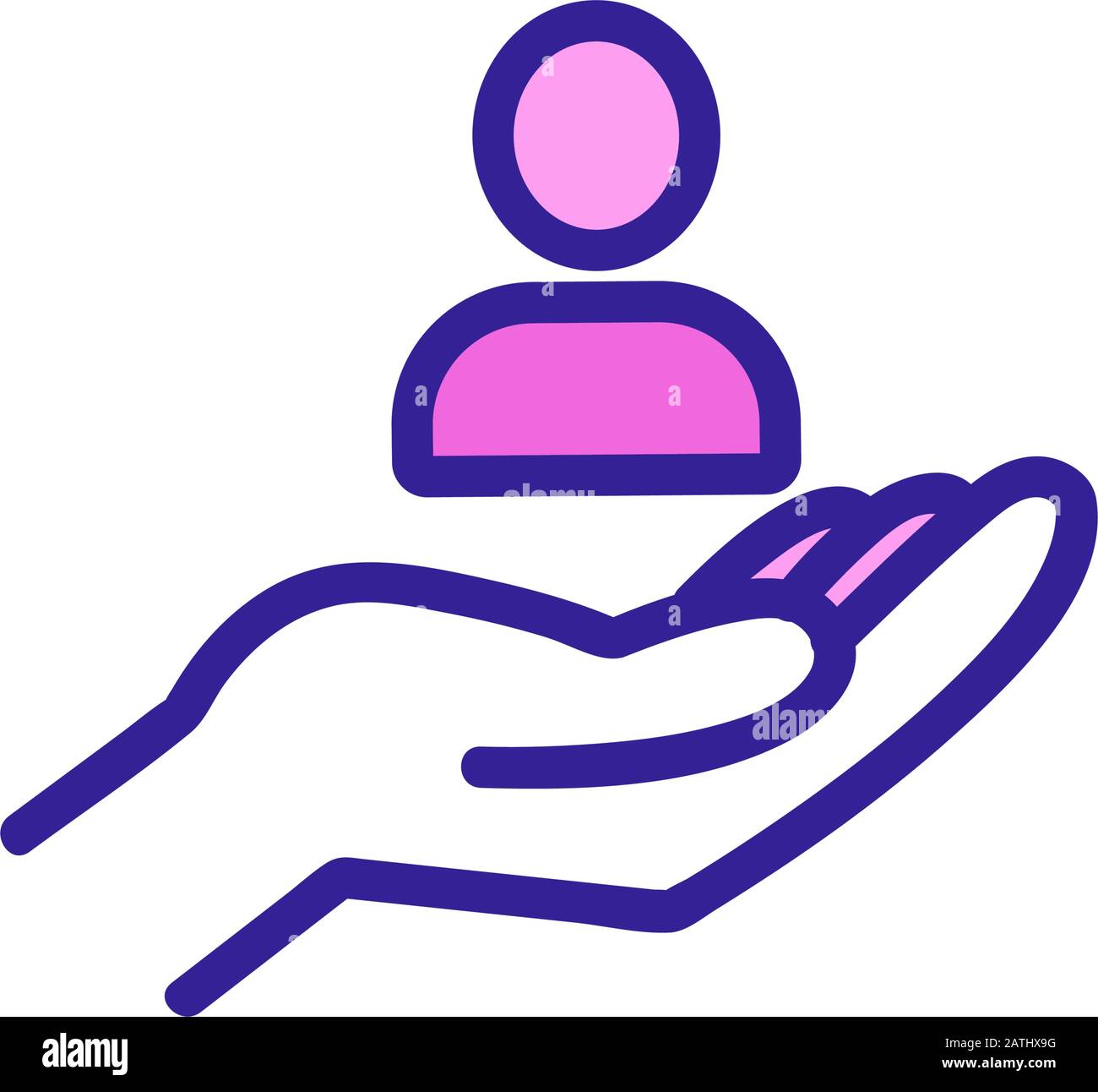 Help the employee icon vector. Isolated contour symbol illustration ...