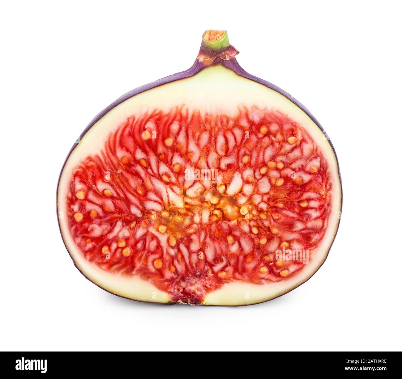 Fresh fig half fruit isolated on white background Stock Photo - Alamy