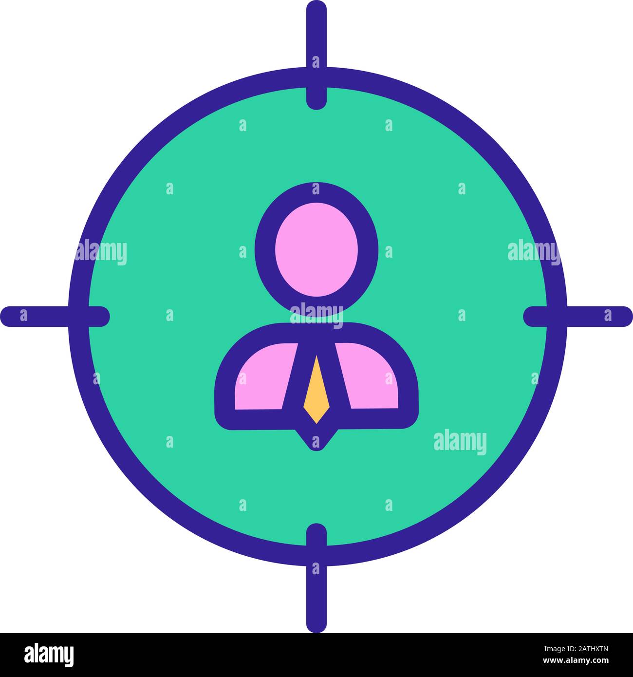 Target the employee icon vector. Isolated contour symbol illustration ...