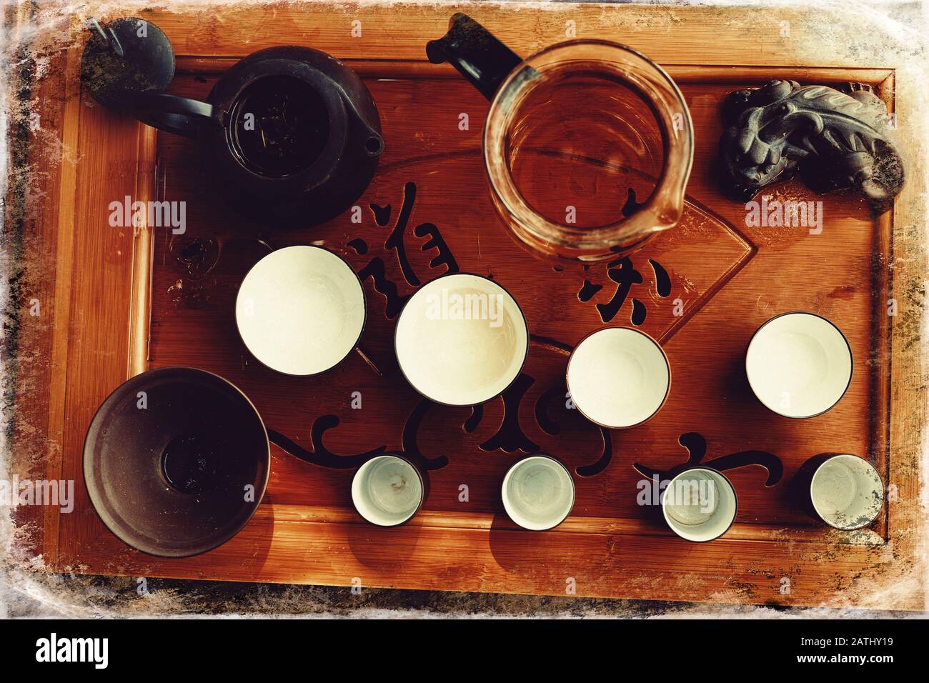 Tea set for tea ceremony Stock Photo - Alamy