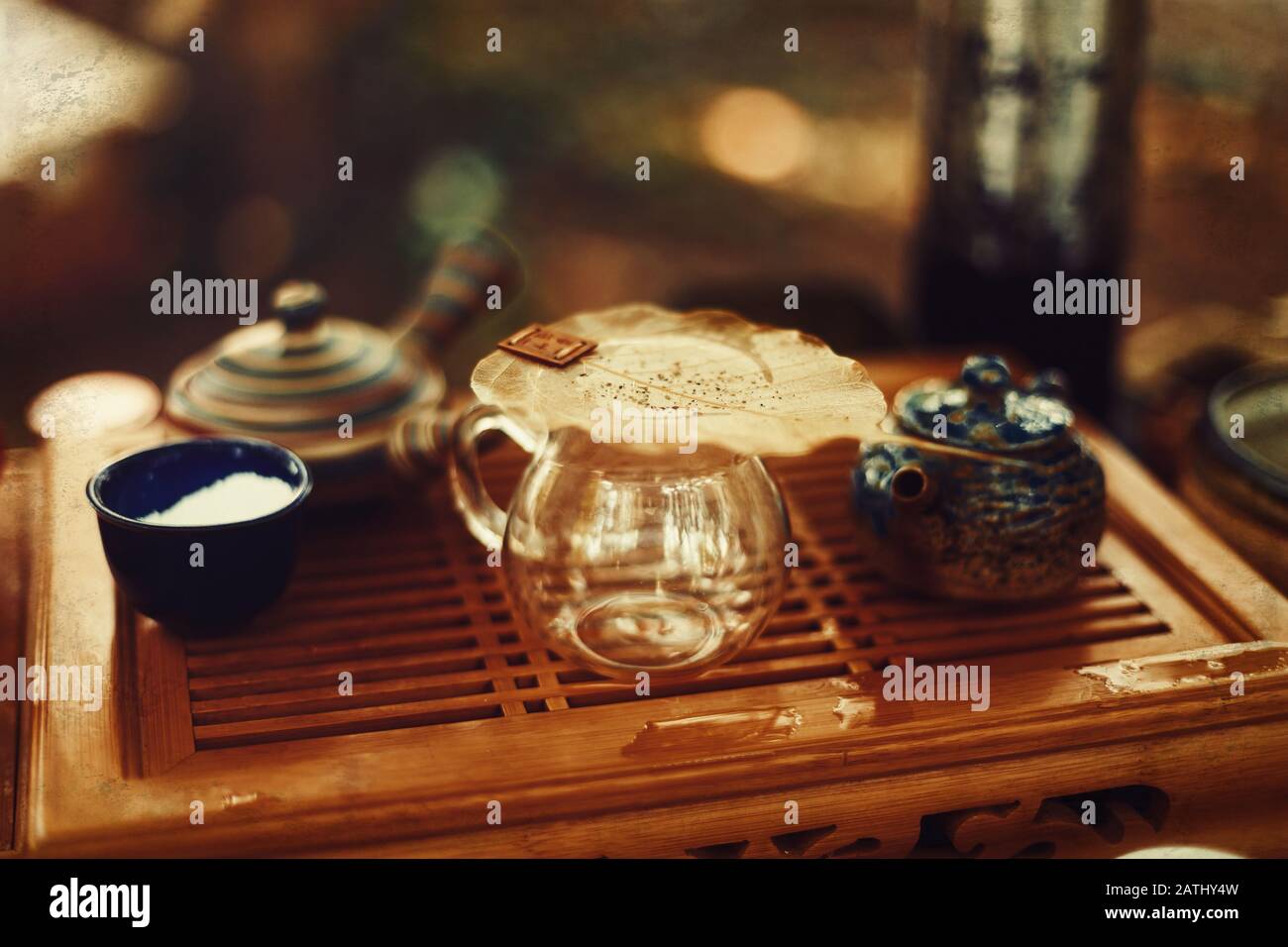 Tea set for tea ceremony. Tea ritual Stock Photo - Alamy