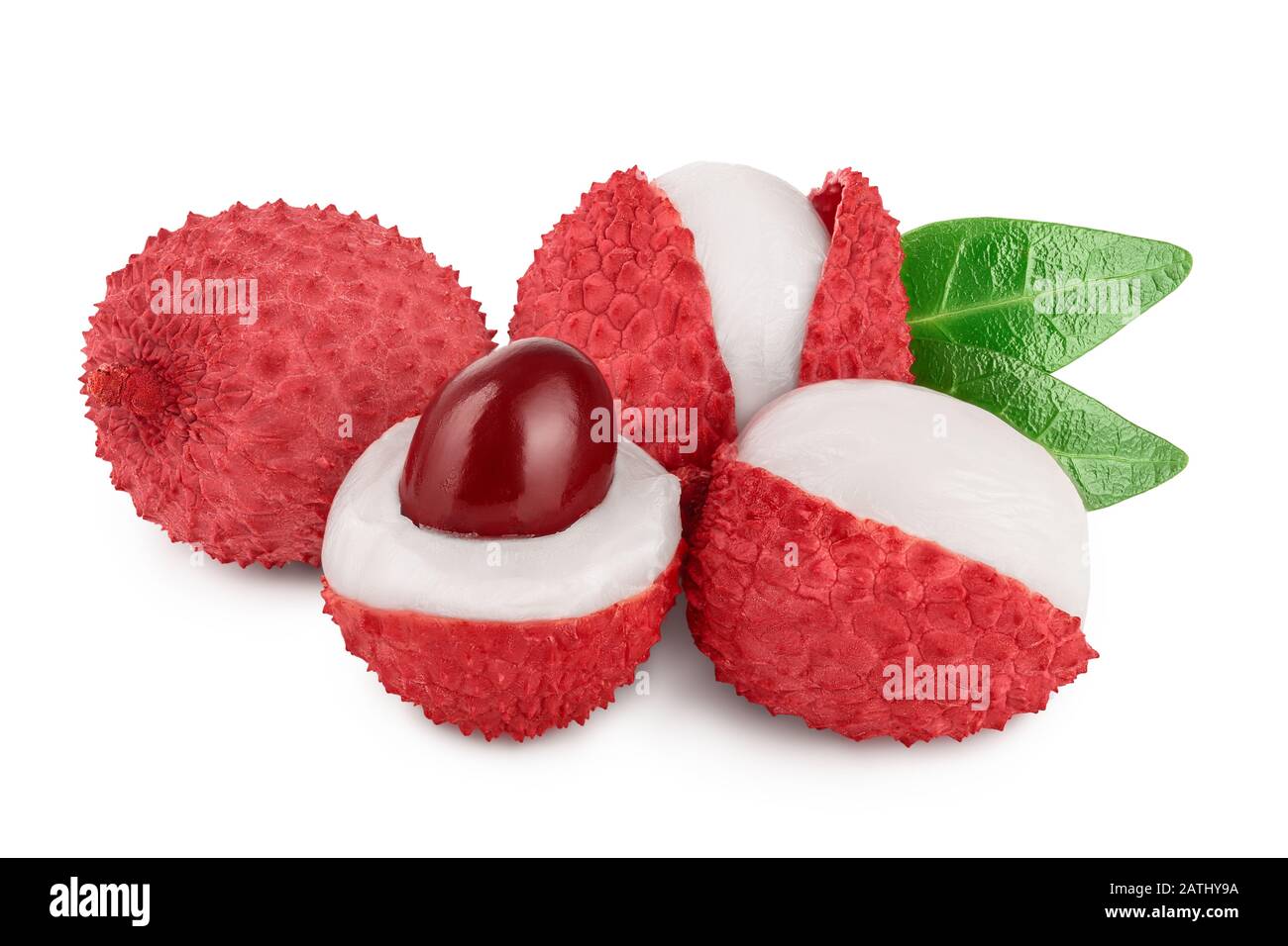 lychee fruit isolated on white background with clipping path and full ...
