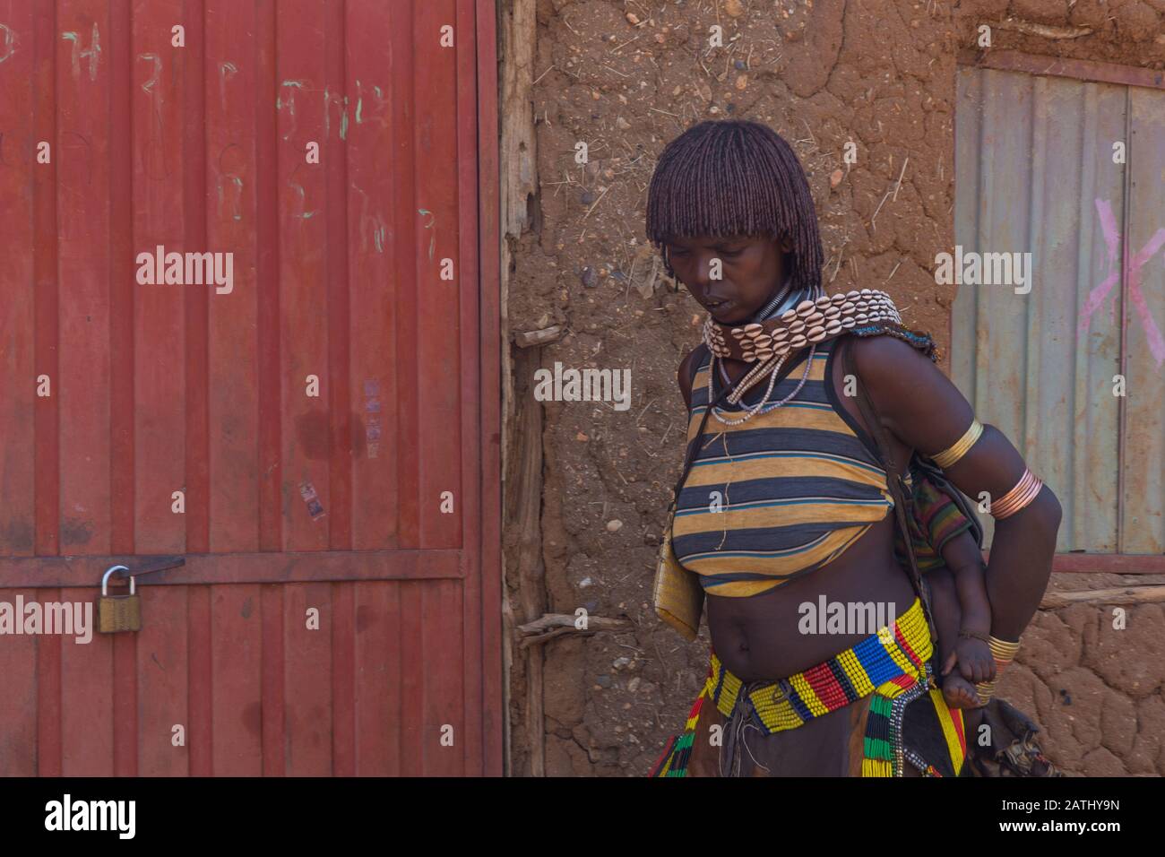 Turmi, Ethiopia - Nov 2018: Hamer tribe women. Omo valley Stock Photo ...