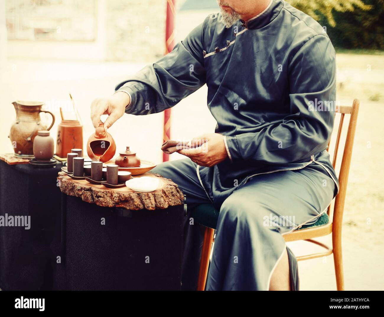 Tea set for tea ceremony. Tea ritual Stock Photo - Alamy