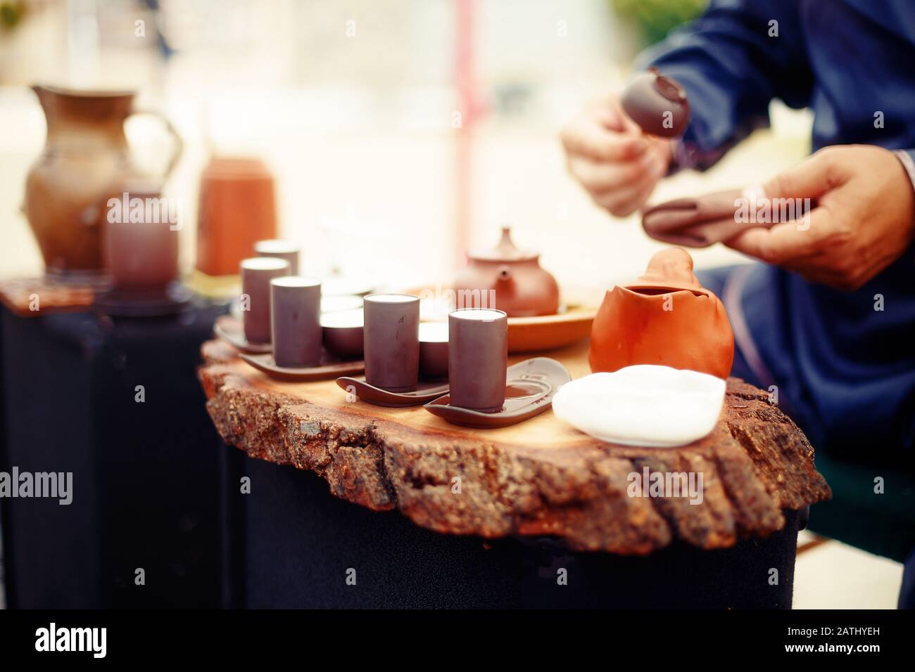 Tea set for tea ceremony. Tea ritual Stock Photo - Alamy
