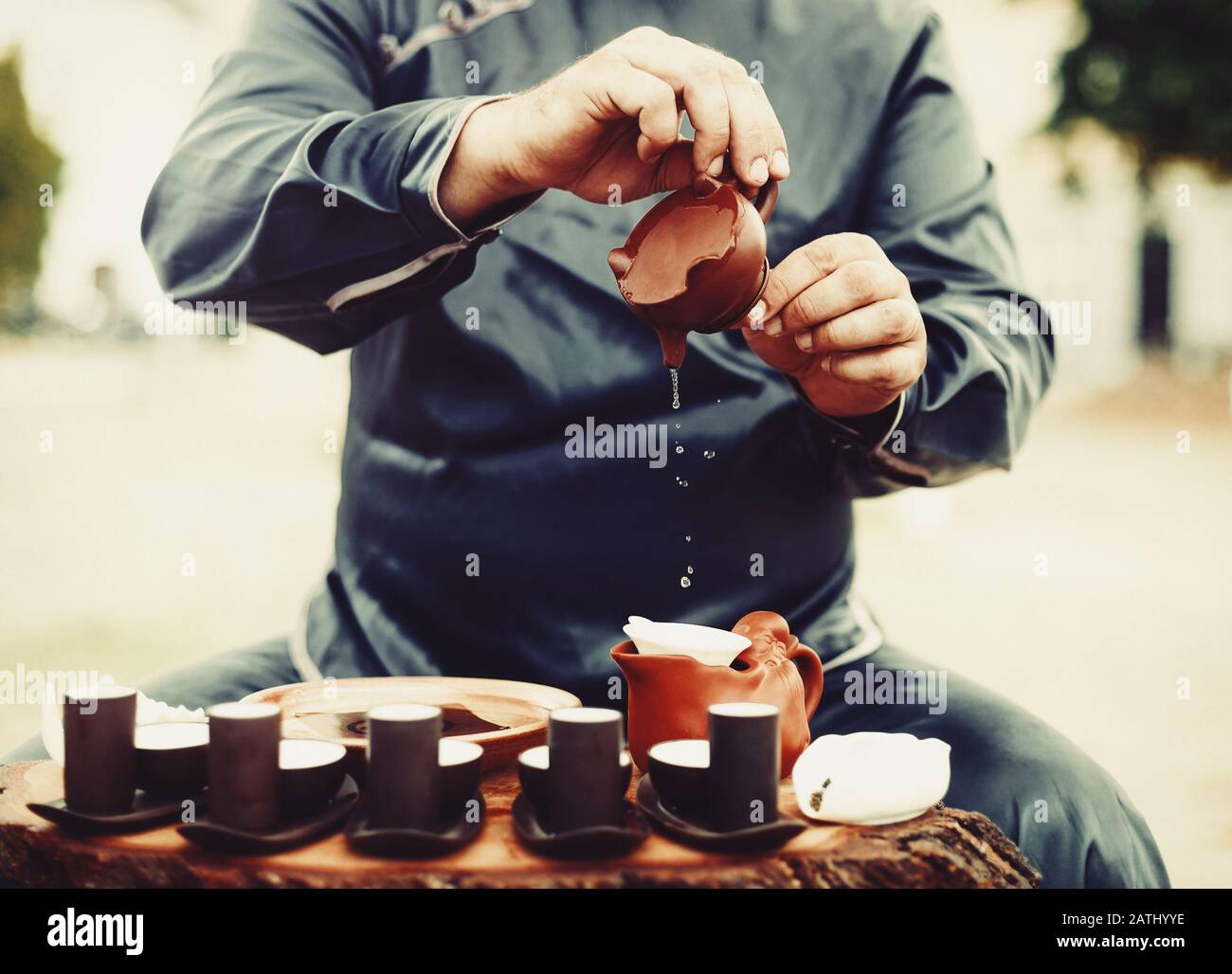 Tea set for tea ceremony. Tea ritual Stock Photo - Alamy