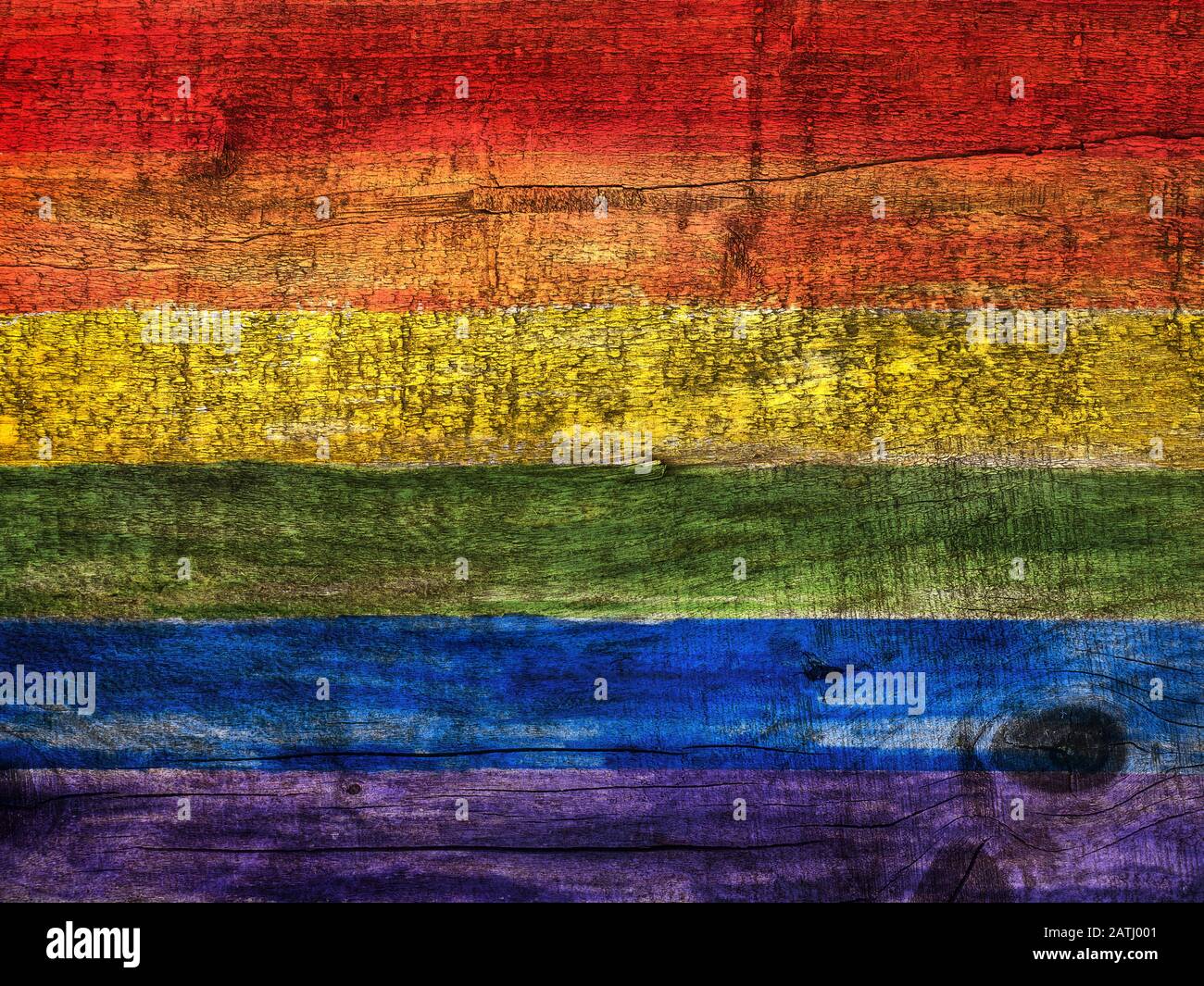 Beautiful postcard with a rainbow flag. Top view Stock Photo - Alamy
