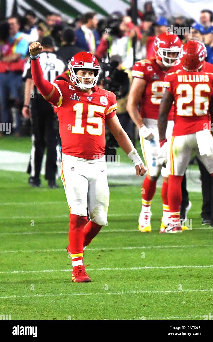 Miami, FLORIDA, USA. 2nd Feb, 2020. Kansas City Chiefs quarter back ...