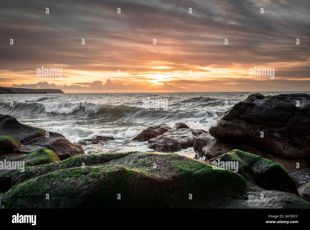 Last light on the Cumbrian coast Stock Photo - Alamy