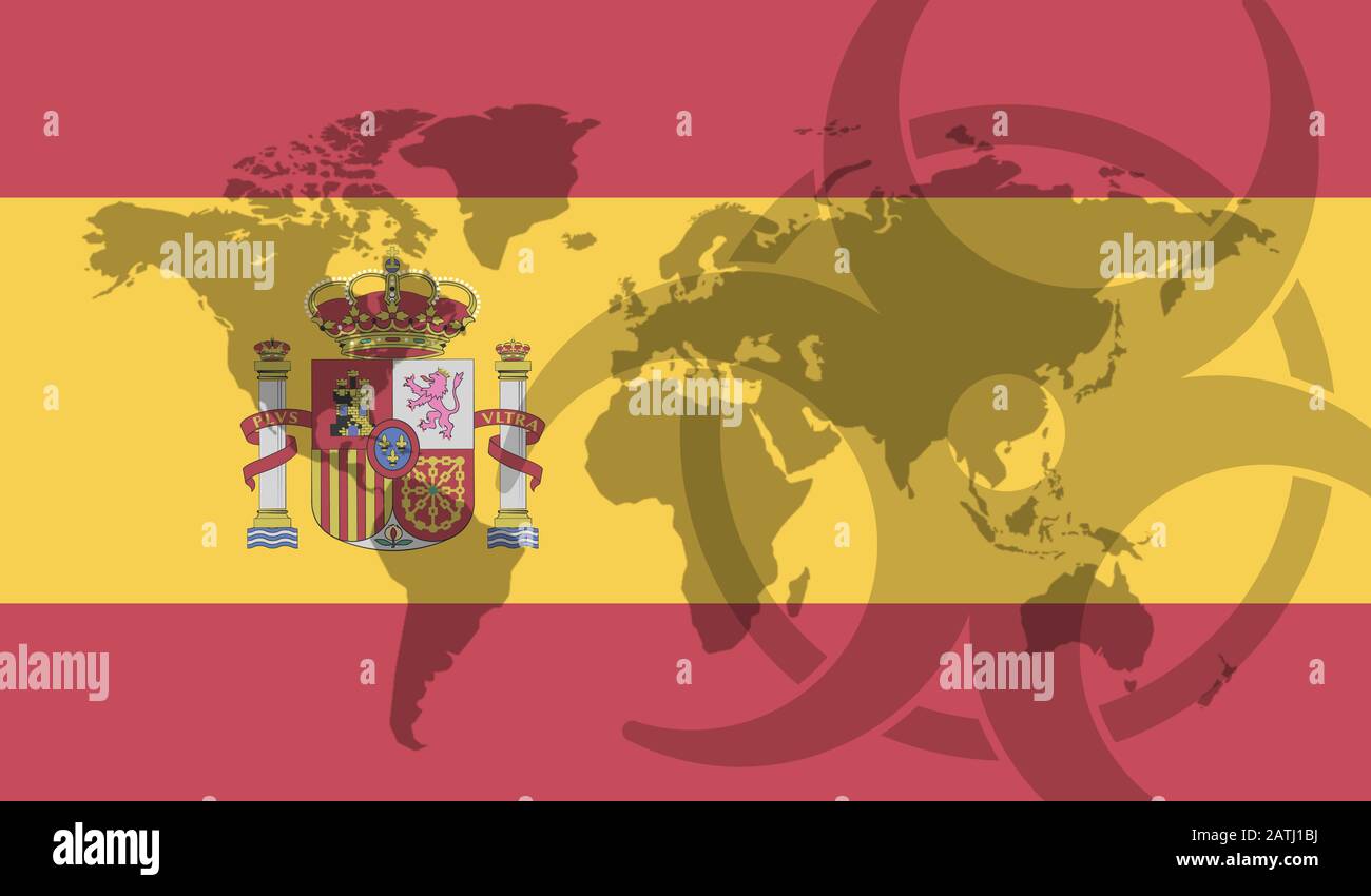 Spain flag global disease outbreak concept Stock Photo - Alamy