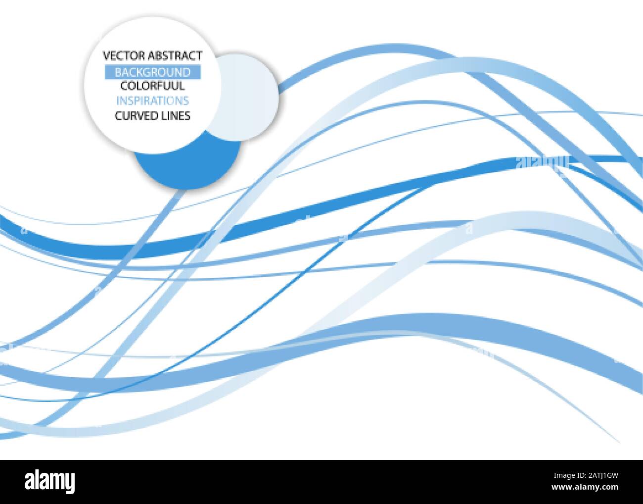 Abstract blue curved lines. Vector template for presentations Stock ...