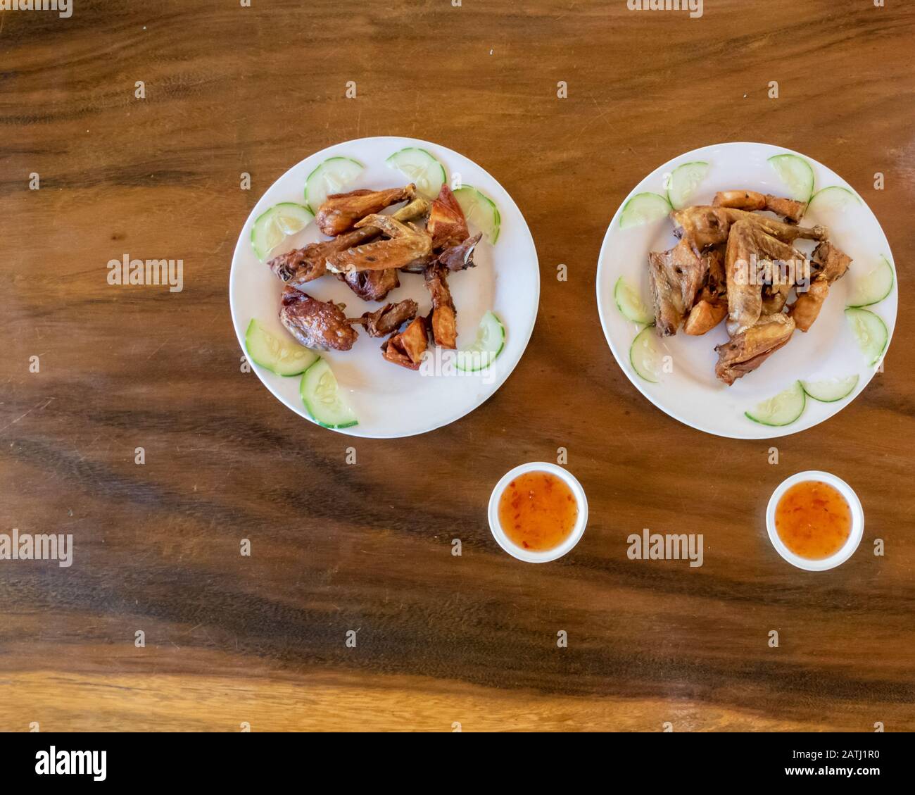 Selection of burmese dishes in rural Myanmar with skinny chicken and ...