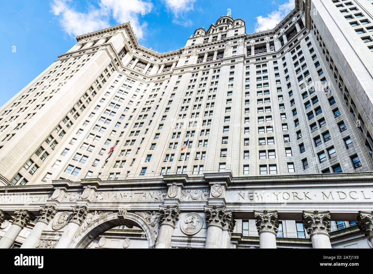 Facade of the Manhattan Municipal Building in Manhattan, New York City ...