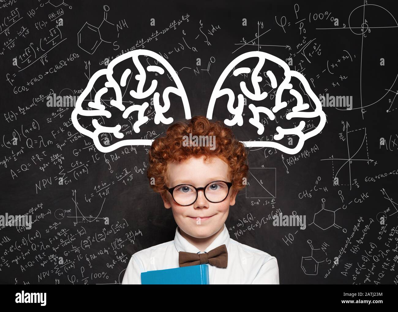 Cute genius kid student in glasses portrait Stock Photo - Alamy