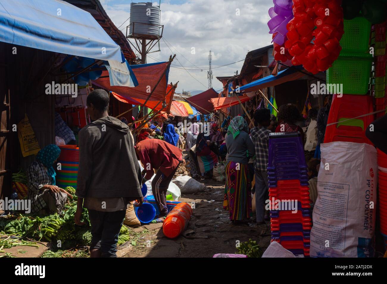 Addis Ababa, Ethiopia - Nov 2018: Mercato - large open air market ...