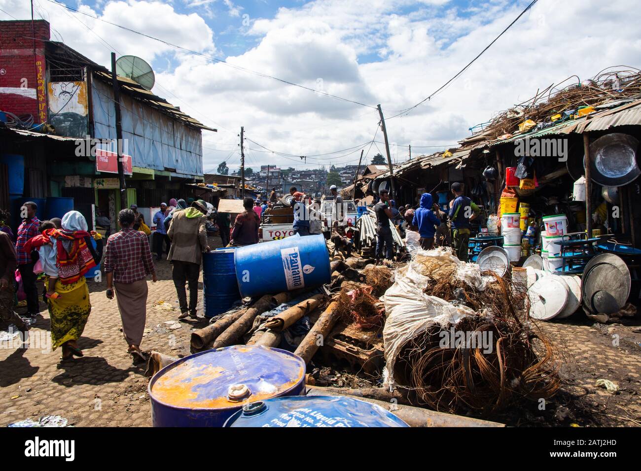 Addis Ababa, Ethiopia - Nov 2018: Mercato - large open air market ...