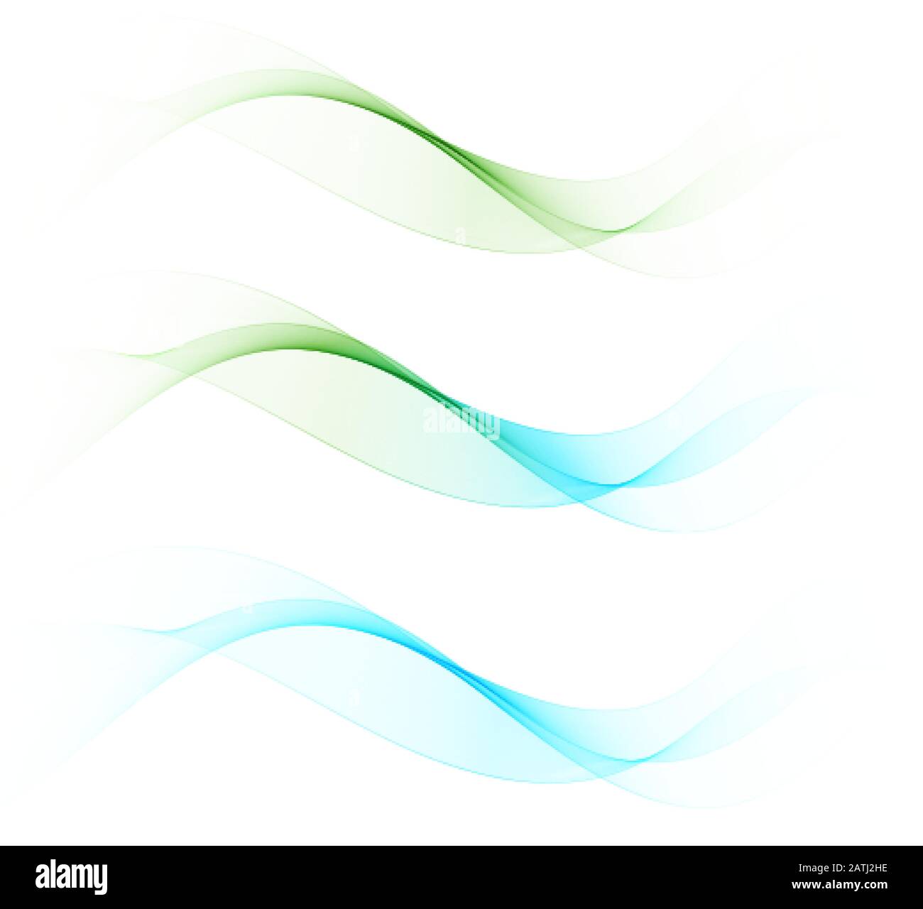 Abstract wave vector background, blue and green wavy lines for brochure ...