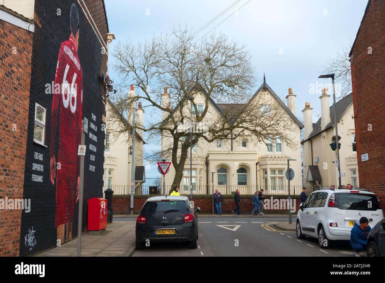 The giant mural of Trent Alexander Arnold painted on the wall of a ...