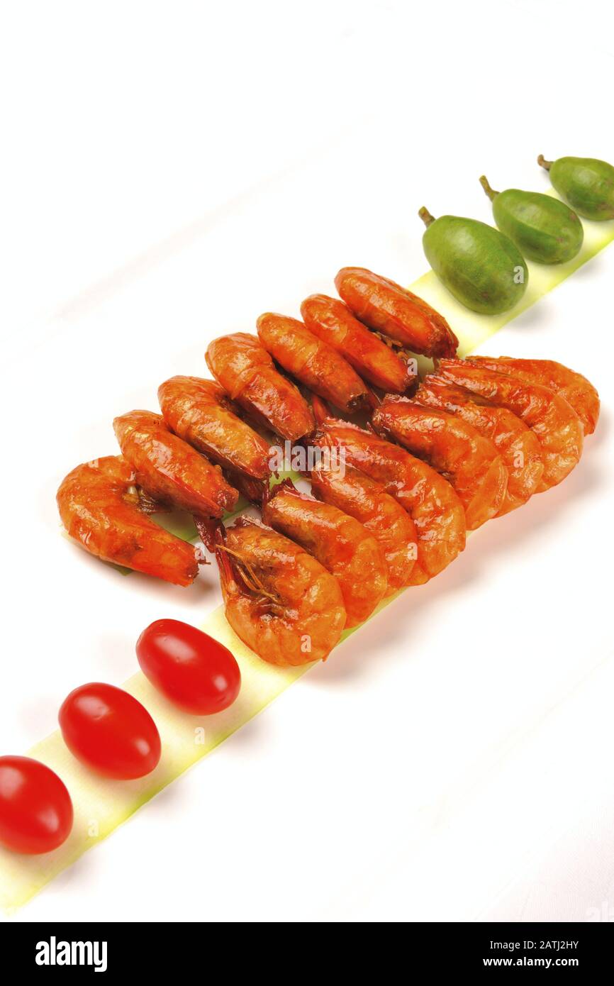 Food portrait of roast shrimp Stock Photo - Alamy