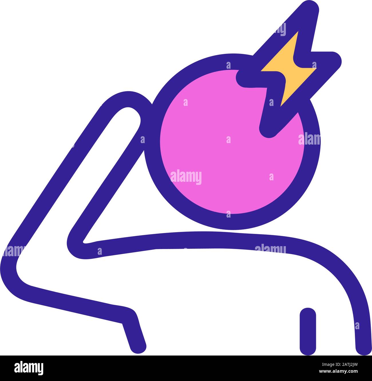 Headache icon vector. Isolated contour symbol illustration Stock Vector ...