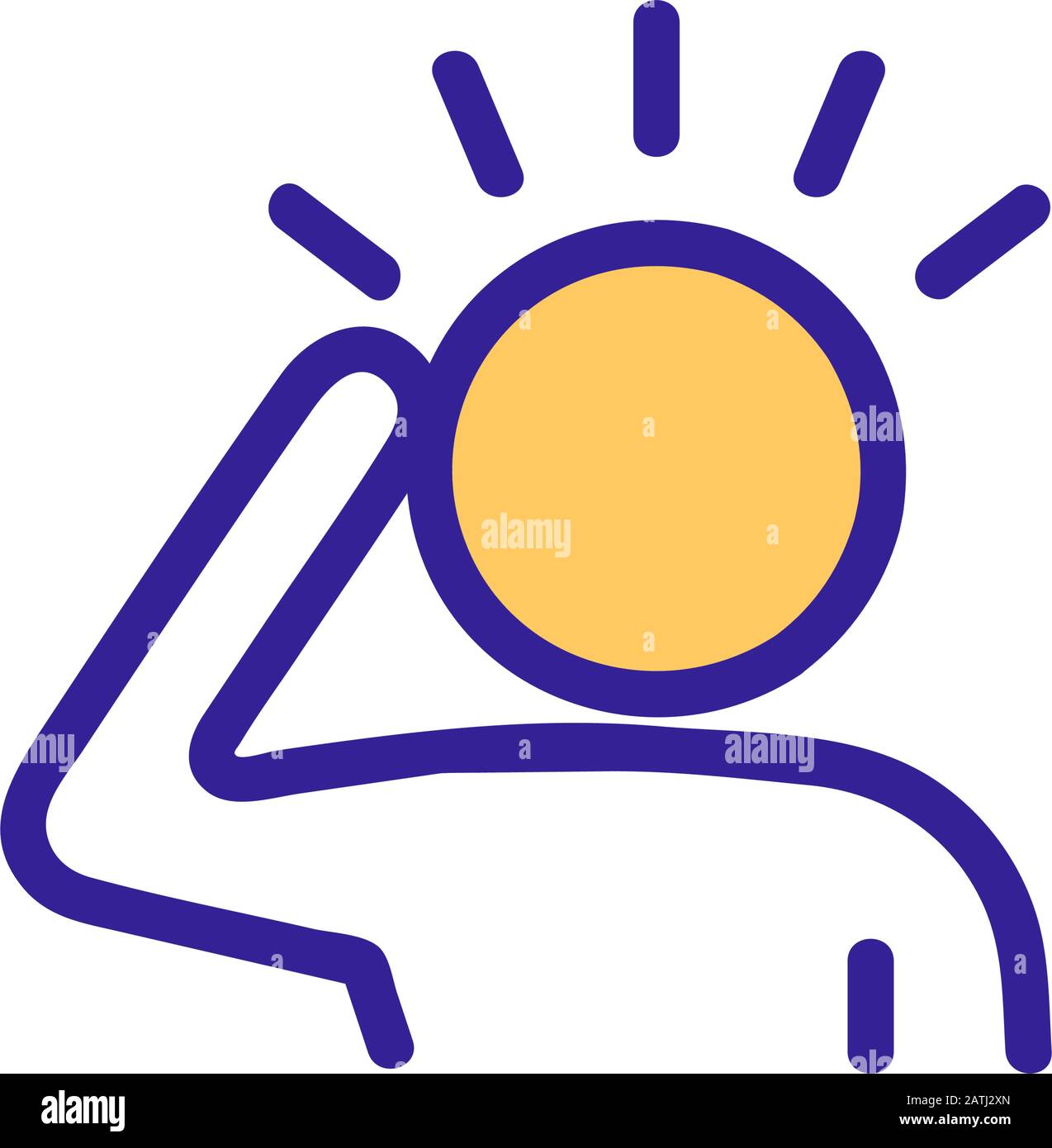 Headache icon vector. Isolated contour symbol illustration Stock Vector ...