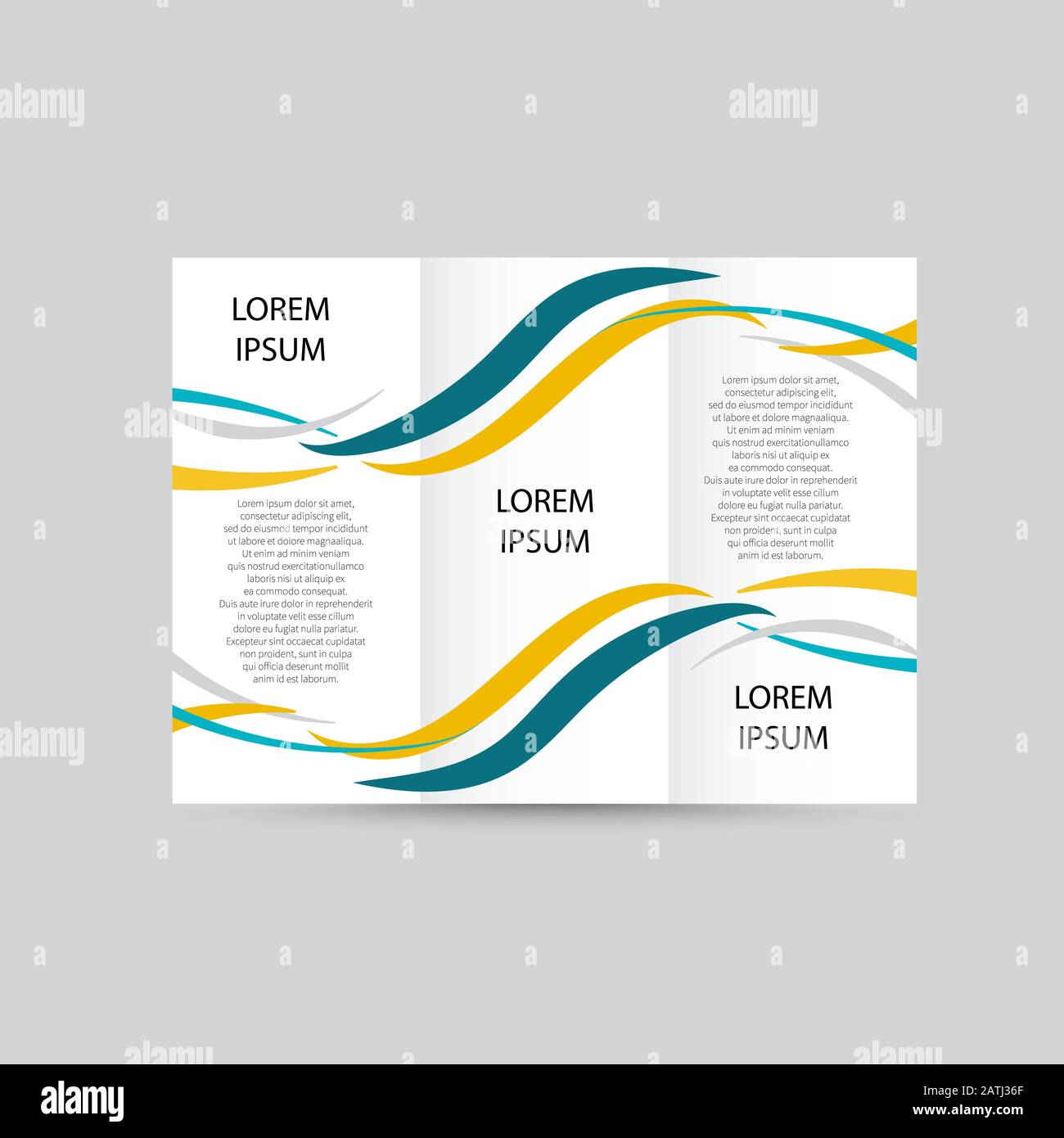 brochure design template abstract curves waves set Stock Vector Image ...