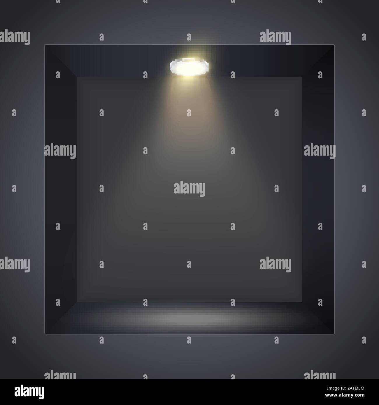 Black wall square niche with spotlight Stock Vector Image & Art - Alamy