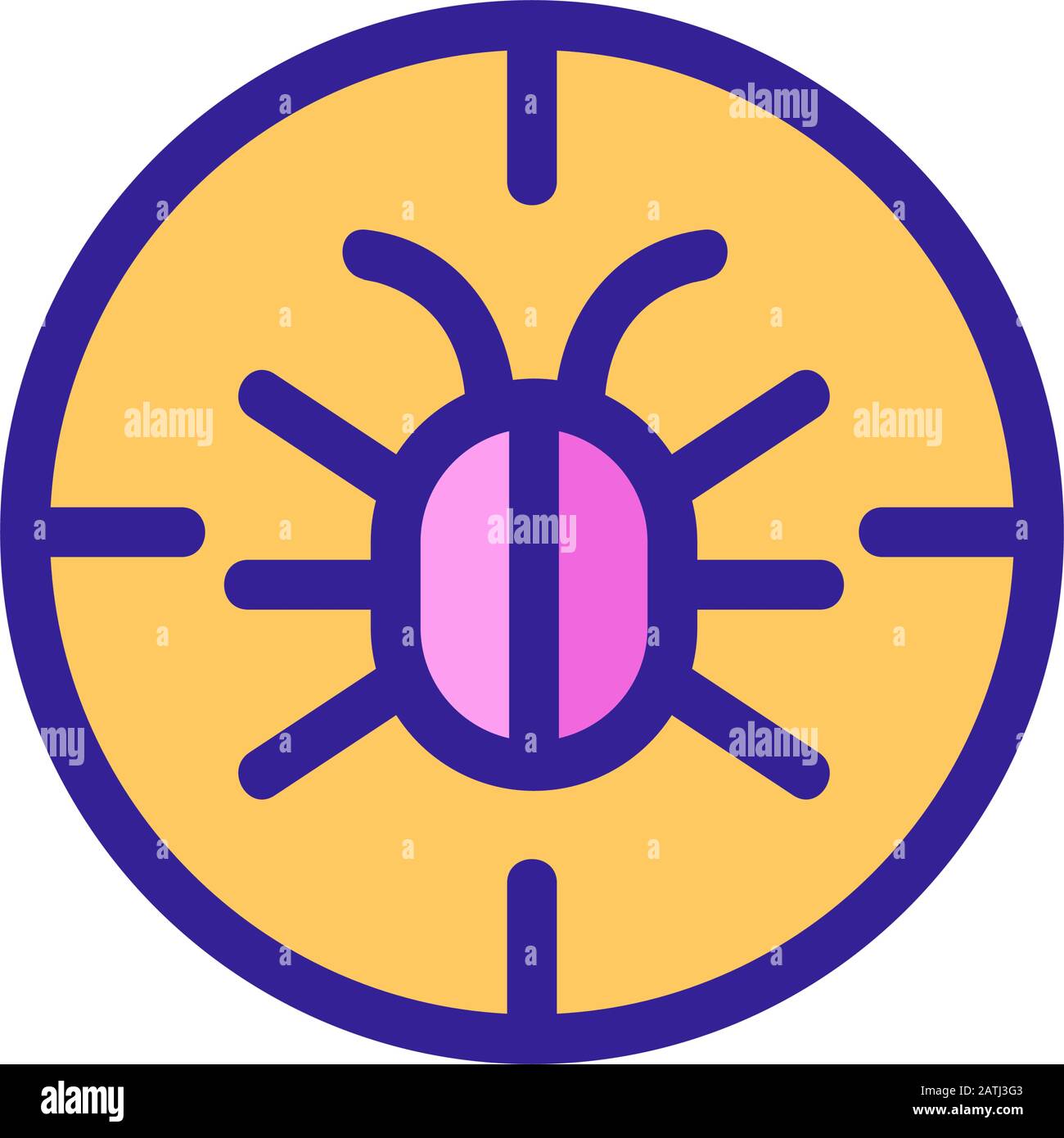 cyber attack icon vector. Isolated contour symbol illustration Stock ...