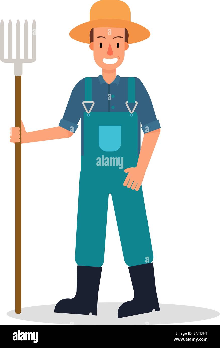 Farmers vector flat design isolated on white background. Cartoon ...