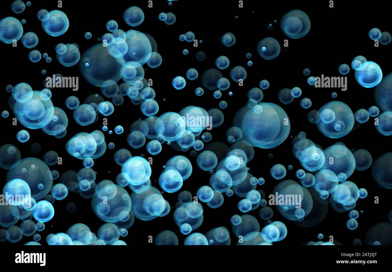Abstract water bubble background.Blue sphere pattern design Stock Photo ...