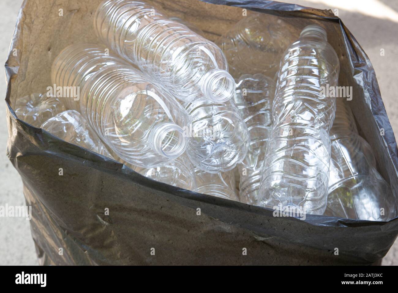 Waste from plastic bottles for recycling will be recycled, Concept of ...