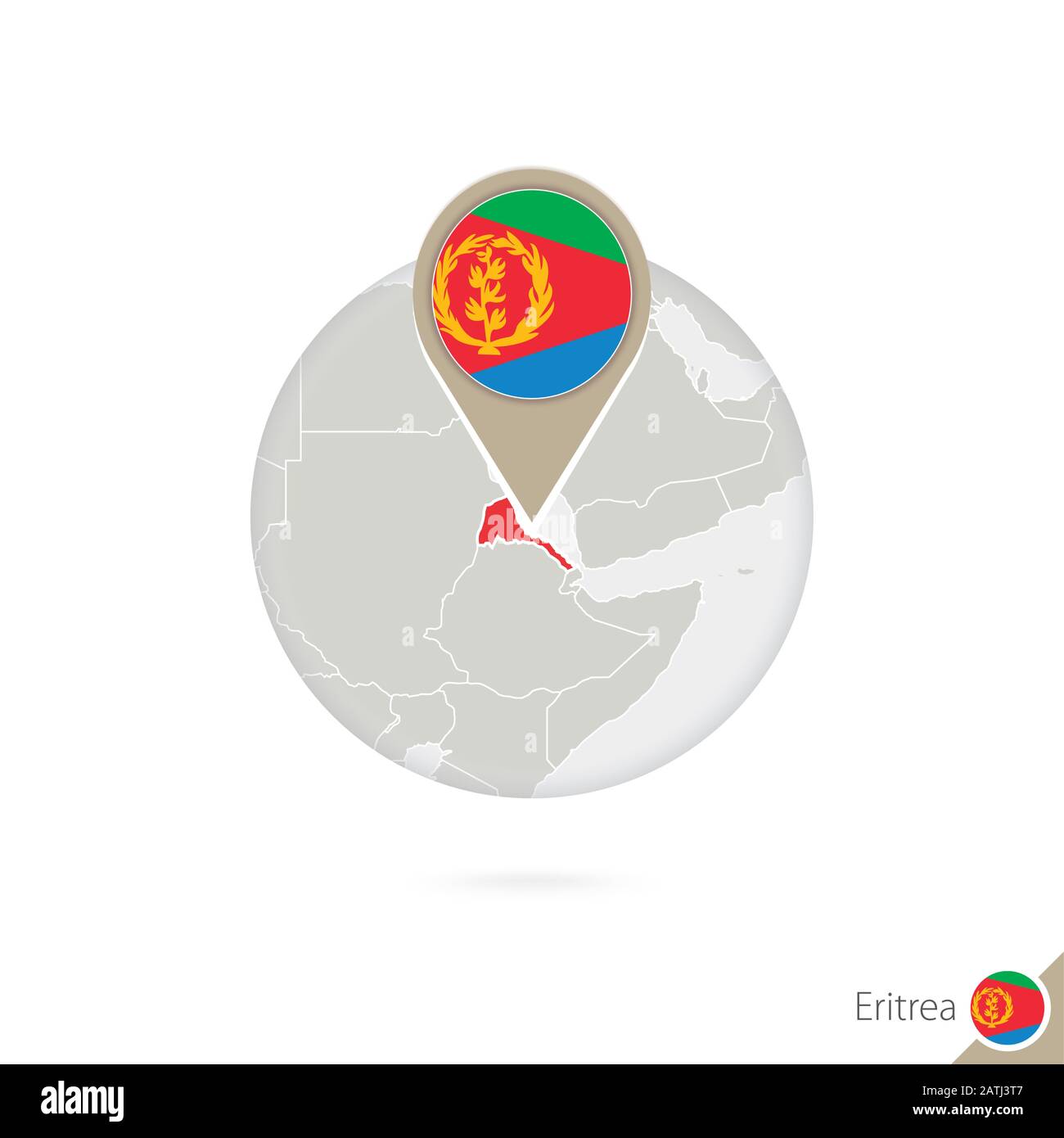 Eritrea map and flag in circle. Map of Eritrea, Eritrea flag pin. Map of Eritrea in the style of ...