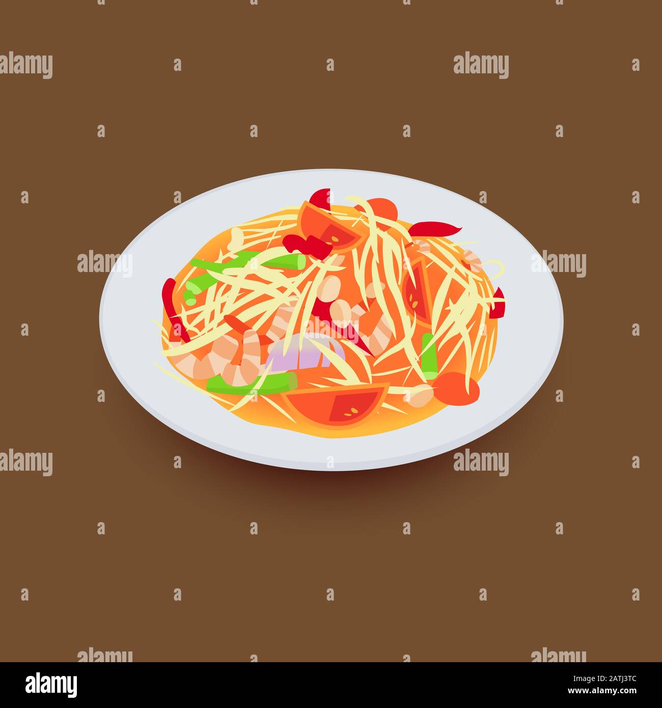 Papaya salad vector vectors Stock Vector Images - Alamy