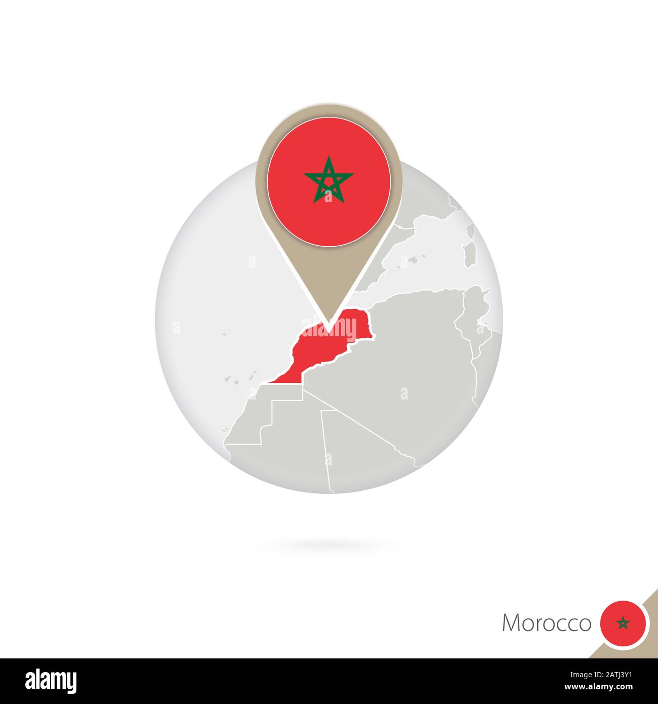 Morocco map and flag in circle. Map of Morocco, Morocco flag pin. Map ...