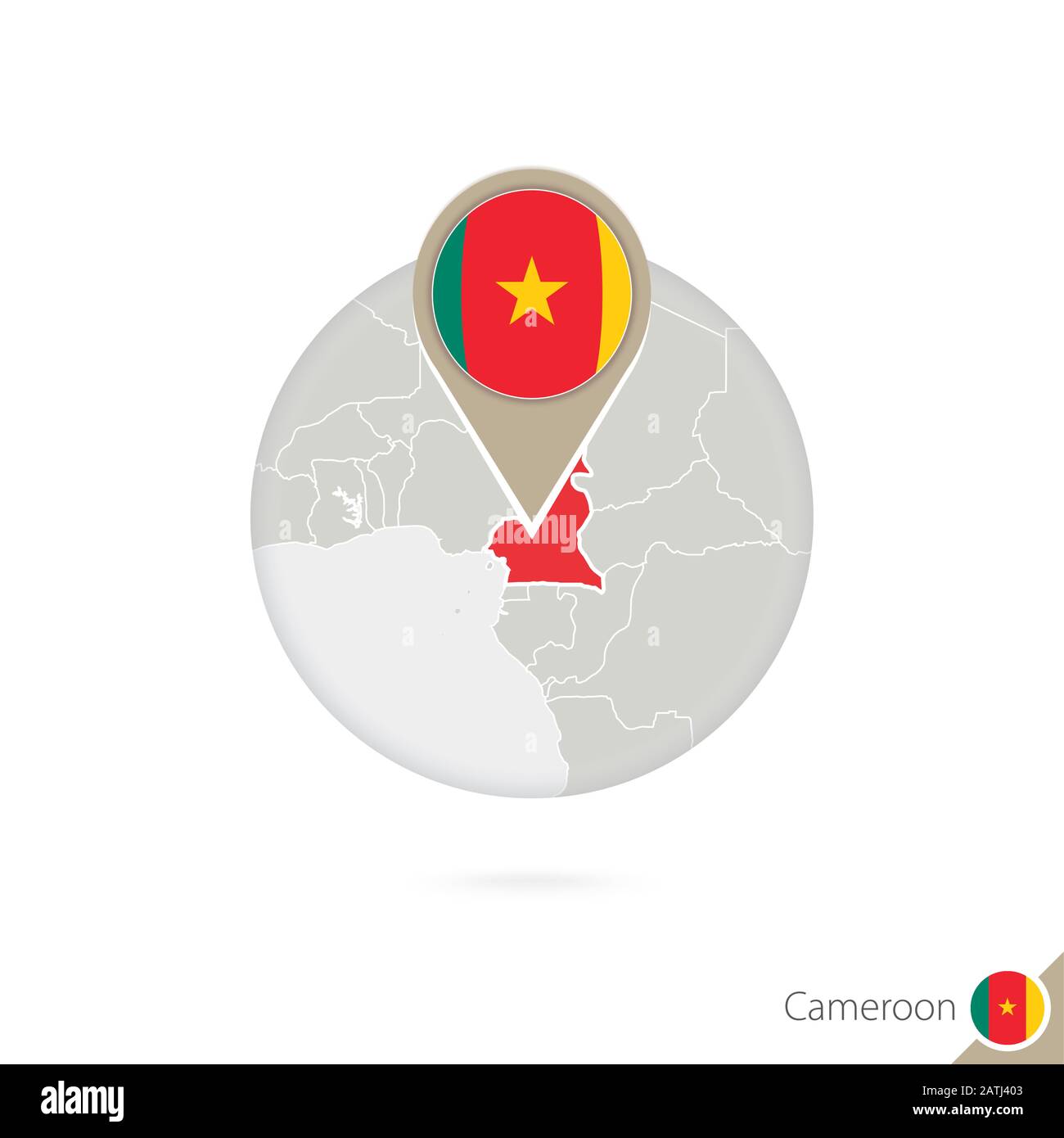 Cameroon map and flag in circle. Map of Cameroon, Cameroon flag pin ...