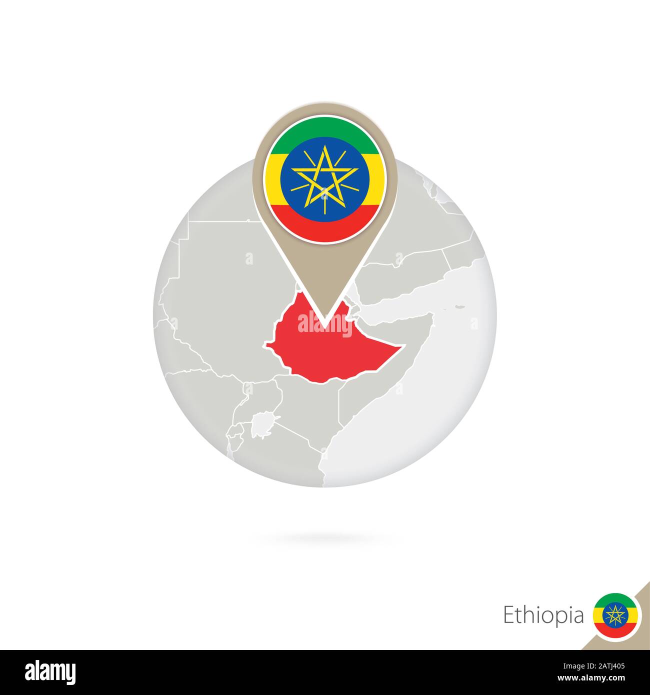 Ethiopia map and flag in circle. Map of Ethiopia, Ethiopia flag pin ...
