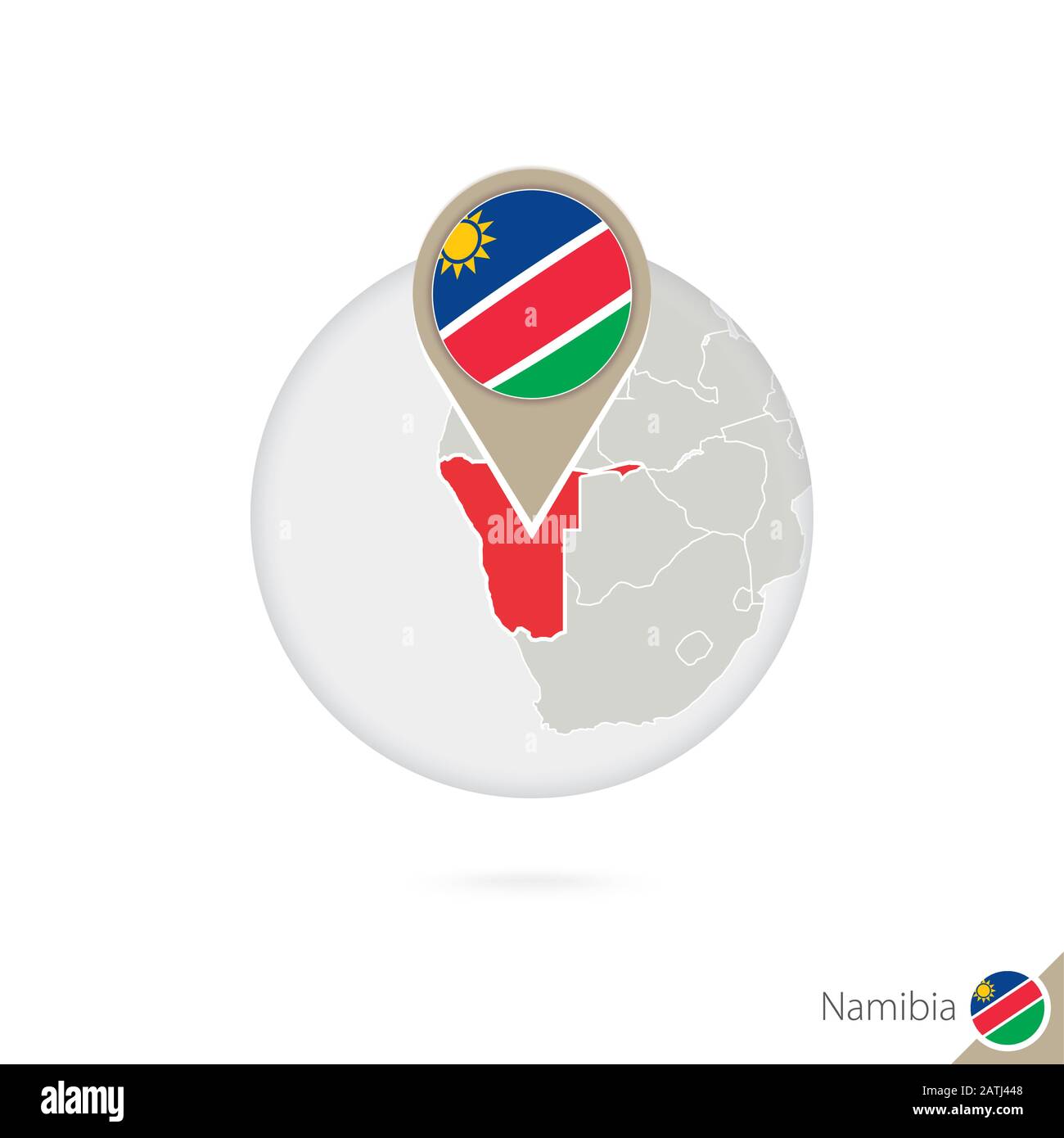 Namibia map and flag in circle. Map of Namibia, Namibia flag pin. Map ...