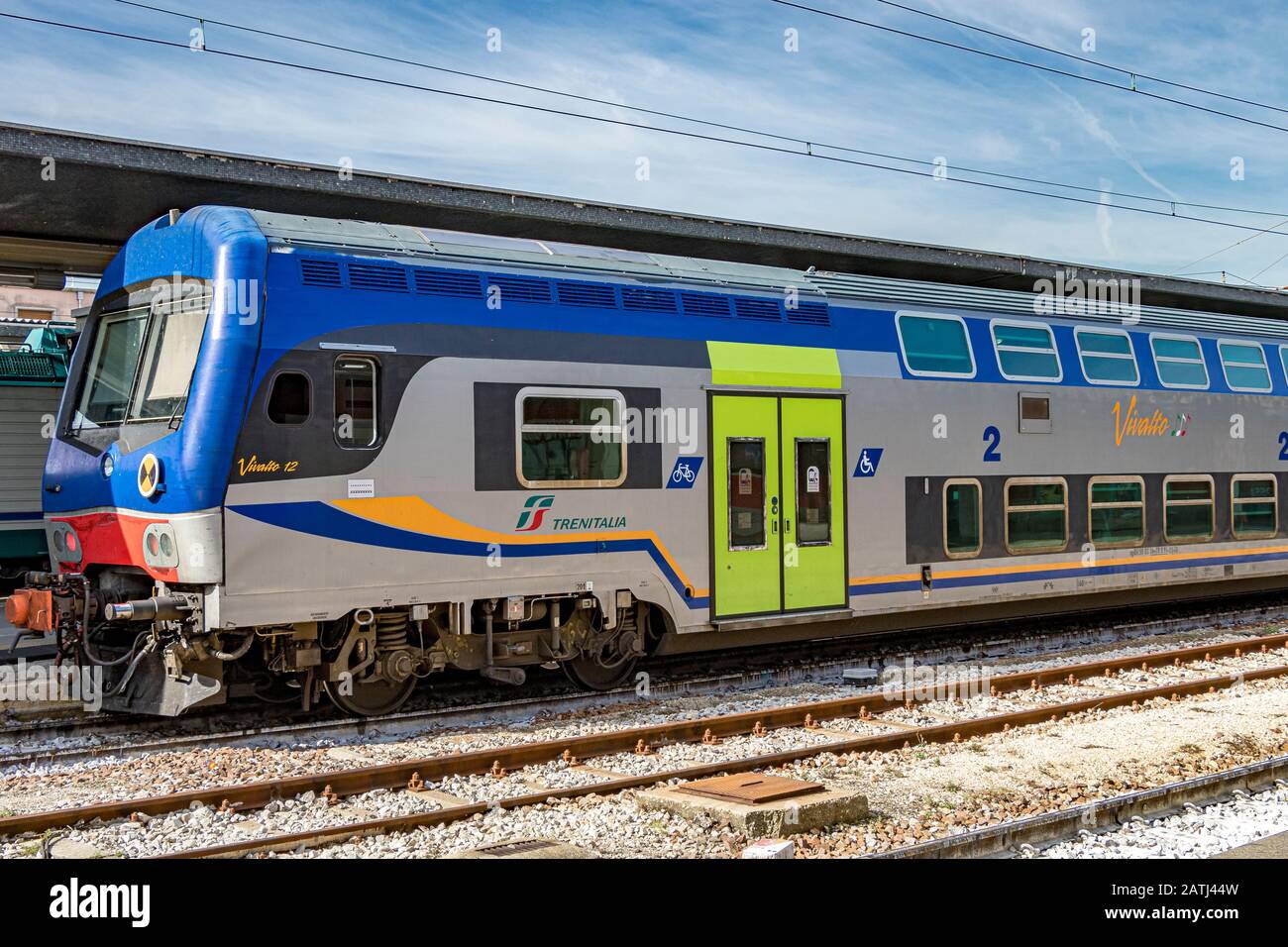 A double deck Trenitalia Vivalto 32 regional train train at Venice San ...