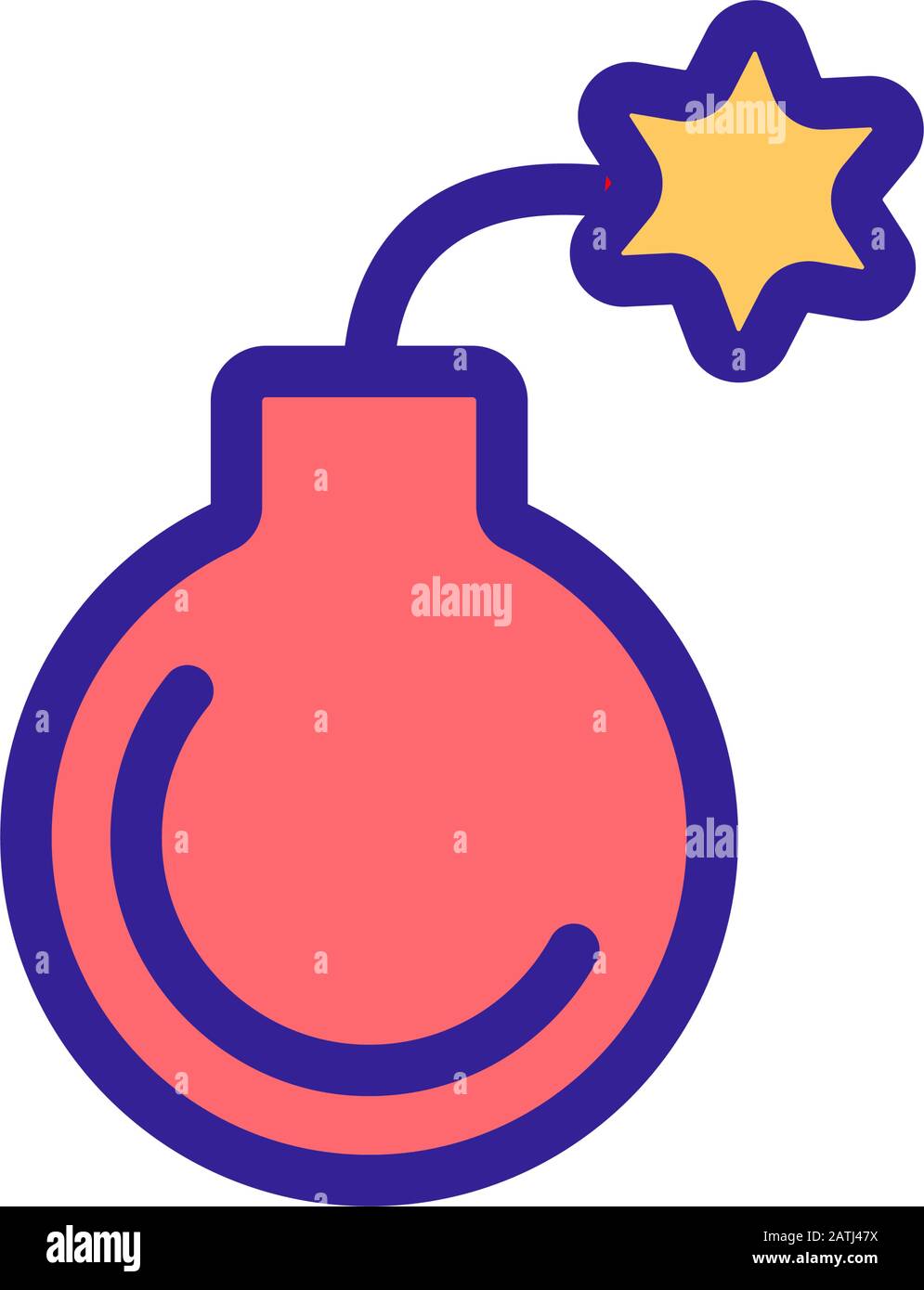 cyber attack icon vector. Isolated contour symbol illustration Stock ...