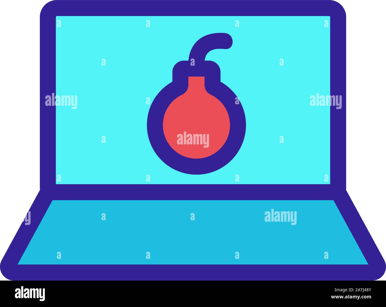 cyber attack icon vector. Isolated contour symbol illustration Stock ...