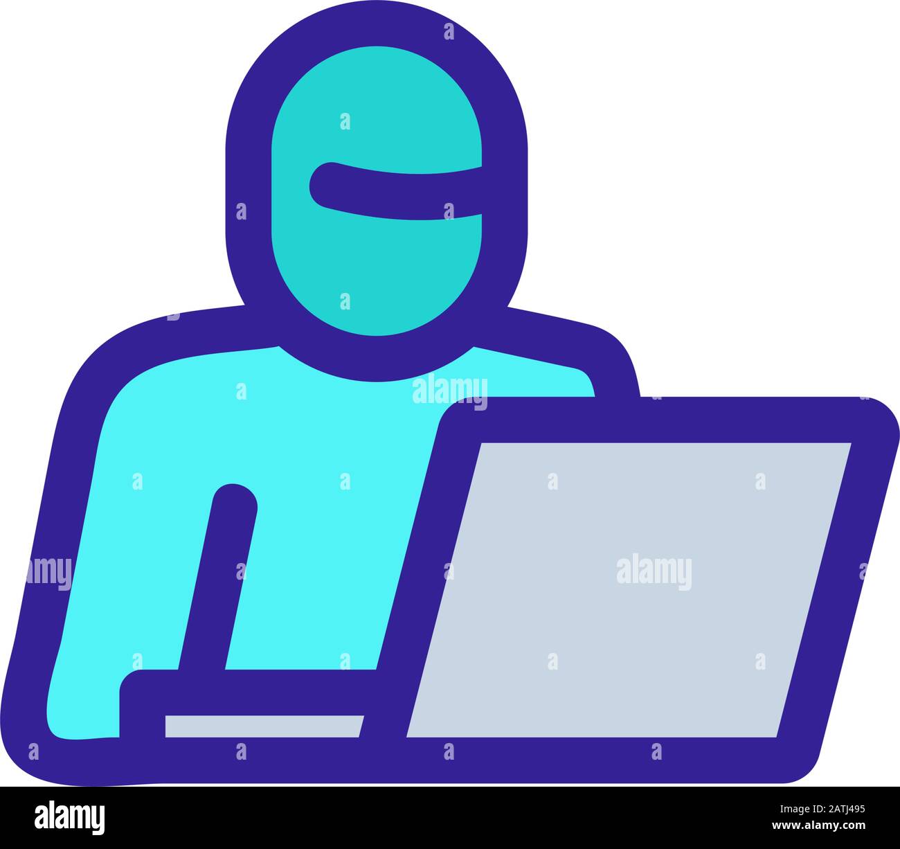 cyber attack icon vector. Isolated contour symbol illustration Stock ...