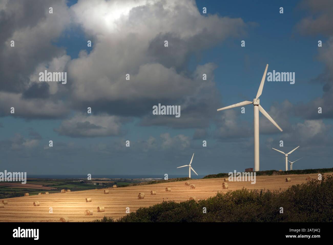 windfarms in fields in England Stock Photo - Alamy