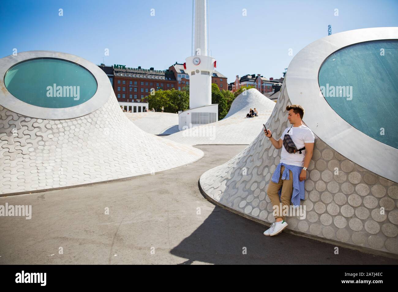 New art museum Amos Rex in the center of Helsinki. Modern northern ...