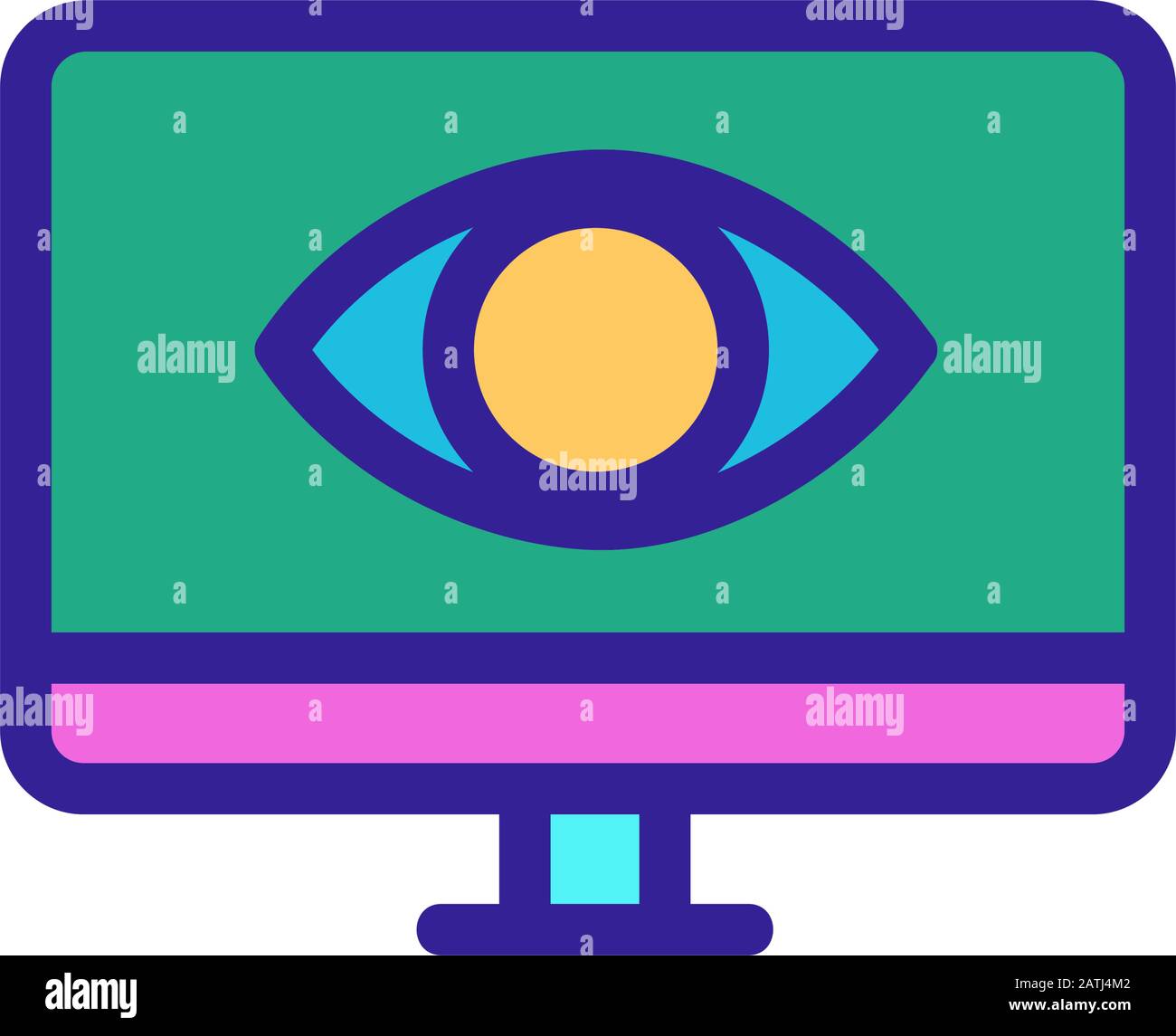 cyber attack icon vector. Isolated contour symbol illustration Stock ...