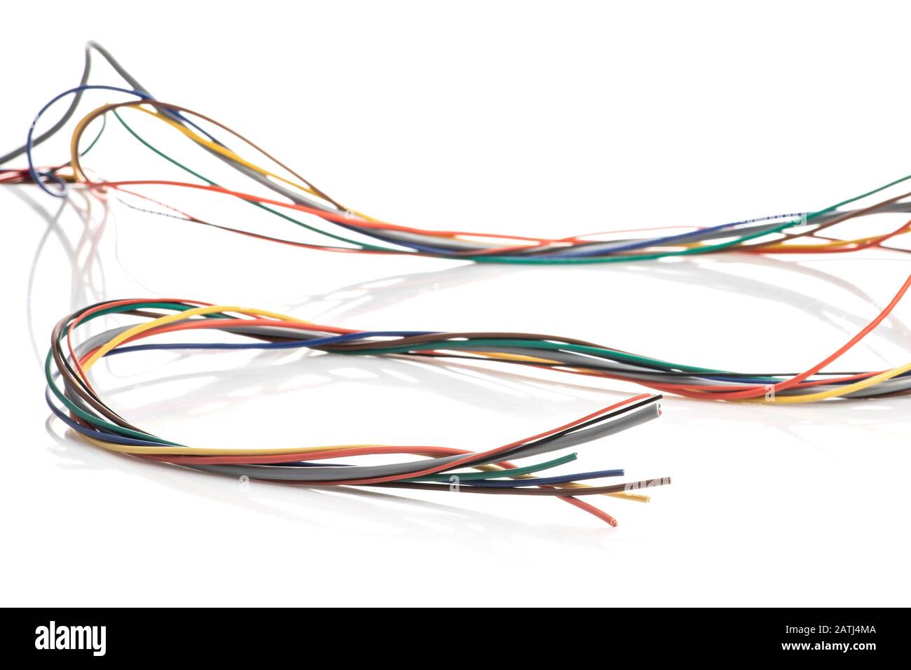 Colorful cable isolated on white background Stock Photo - Alamy