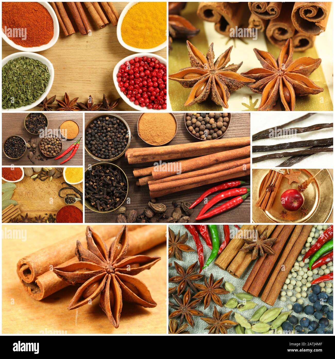 Collage of spices Stock Photo - Alamy