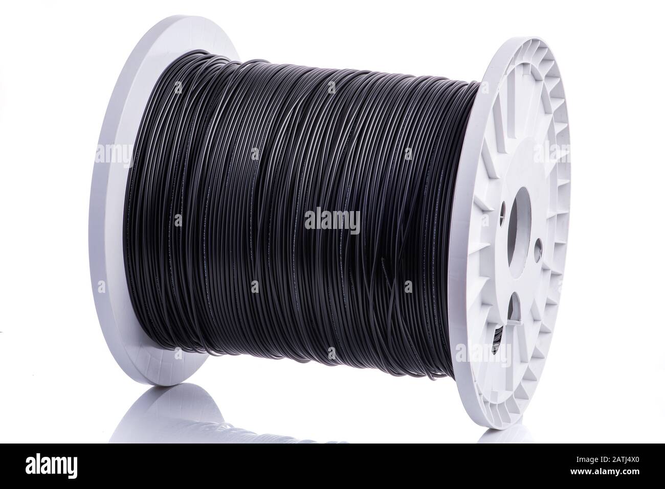 Roll of Fiber optic cable isolated on white background Stock Photo - Alamy
